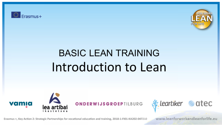 Teachers manual – LEAN FOR WORK AND LEAN FOR LIFE